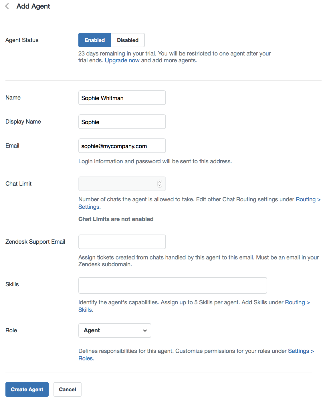 (Legacy Chat) Creating agents and departments – Zendesk help