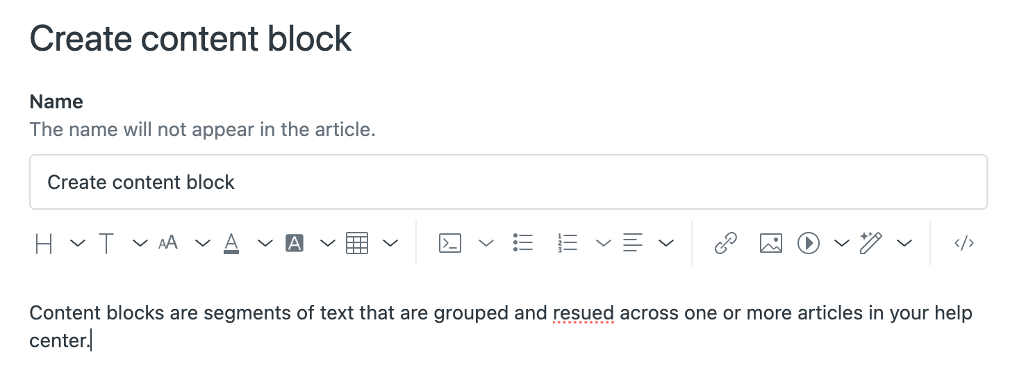 Creating and inserting reusable information with content blocks – Zendesk help